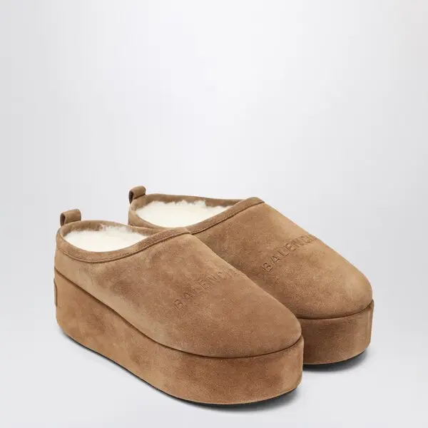 Balenciaga Alaska Soft Platform Clogs - Brown