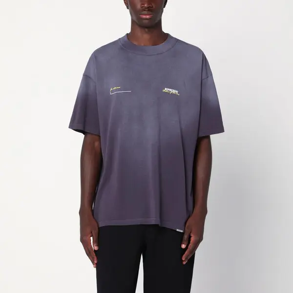 REPRESENT Plum Faded T-shirt With Logo