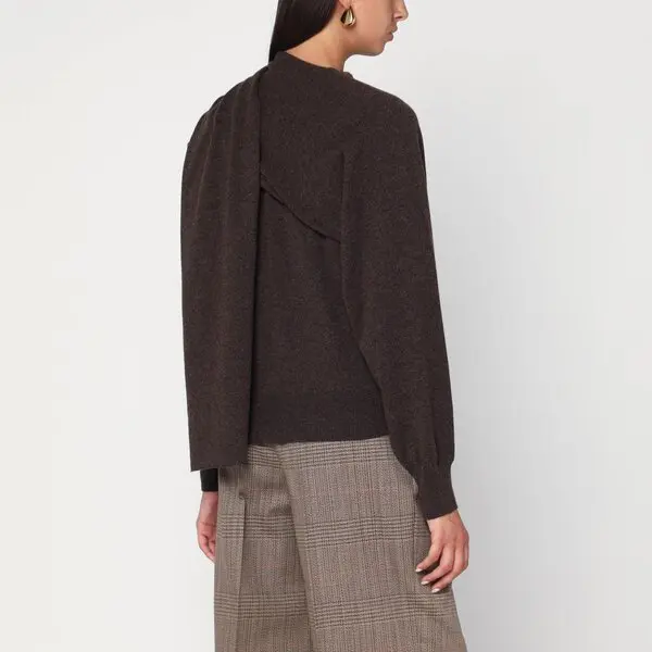 FERRAGAMO Cashmere Cardigan With Scarf Detail - Multicolor
