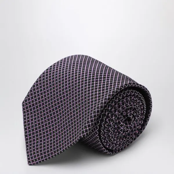 Destin Polka Dot Silk Tie - Purple