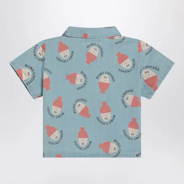 BOBO CHOSES Morning Egg Denim Shirt - Light Blue