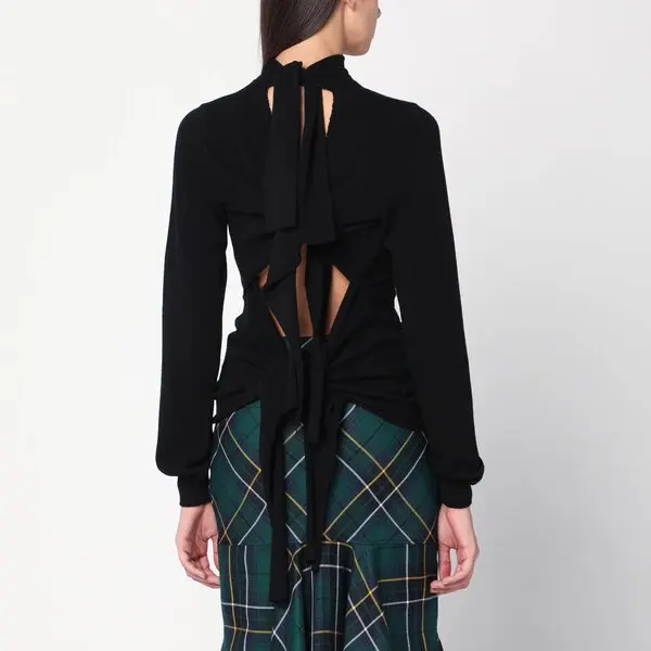 Moschino Turtleneck Wool Sweater With Crossed Details