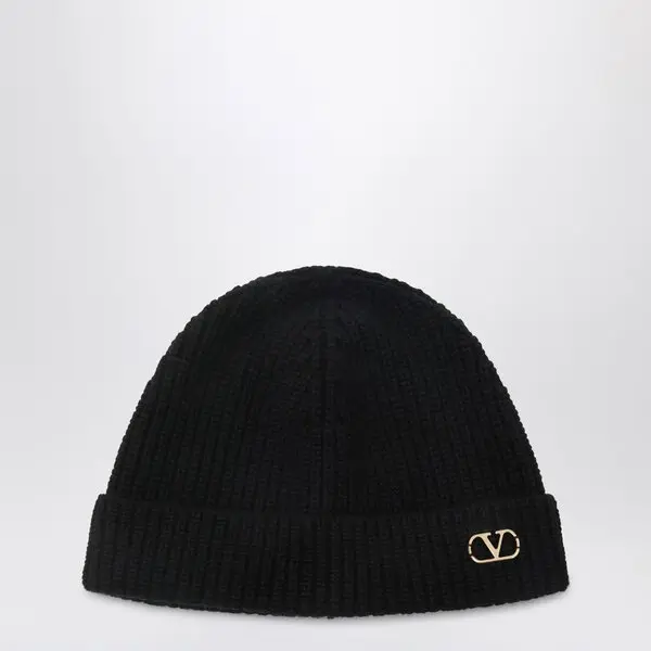 Valentino Garavani Vlogo Signature Cashmere Beanie - Black