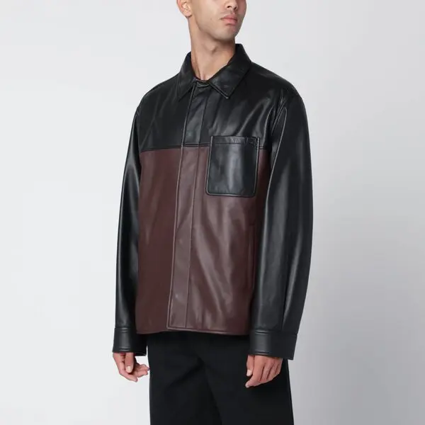 Loewe Burgundy Leather Overshirt