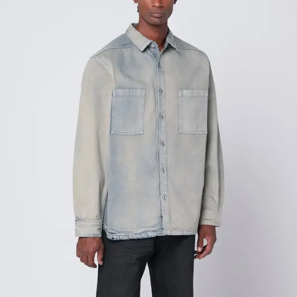 Rick Owens Jumbo Shirt In Pearl Vintage Denim