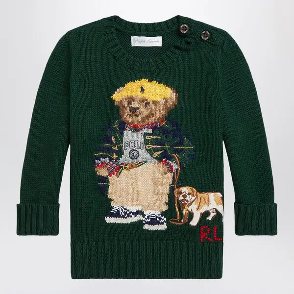 Polo Ralph Lauren Cotton Polo Bear Sweater - Green