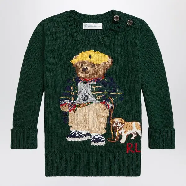 Polo Ralph Lauren Cotton Polo Bear Sweater - Green
