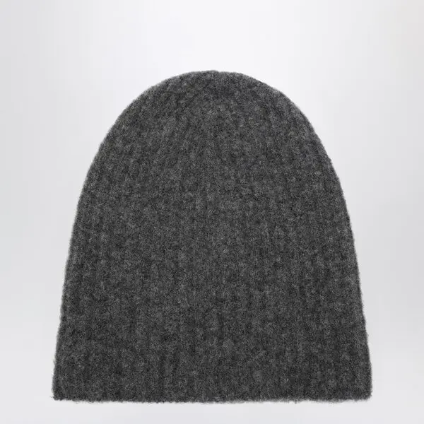 ROBERTO COLLINA Cashmere Ribbed Beanie - Grey