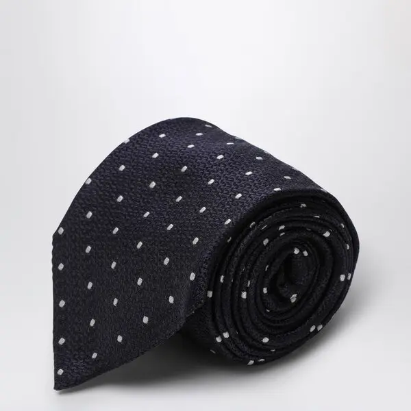 Destin Polka Dot Silk Tie - Blue