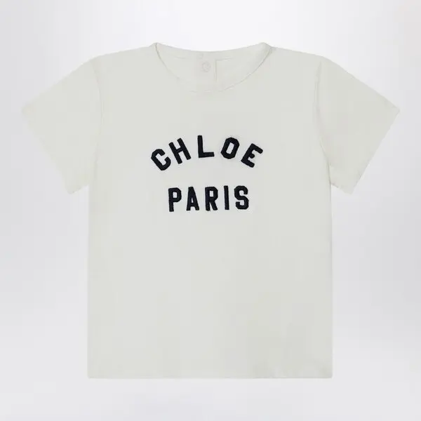 Chloé Cotton T-shirt With Embroidered Logo - White