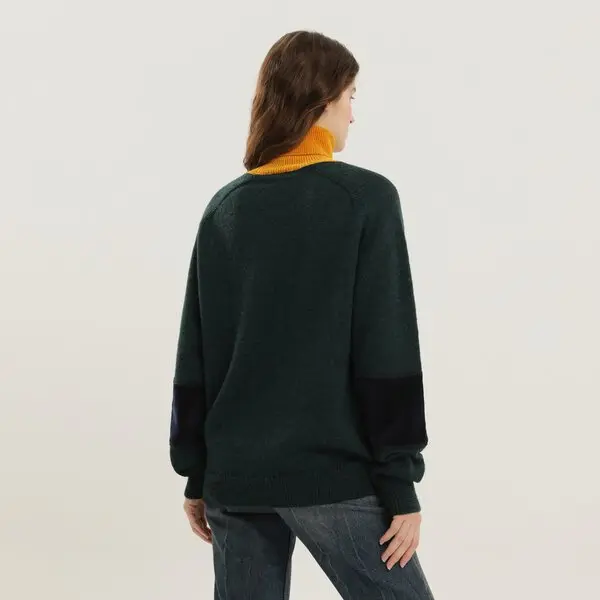 1989 STUDIO Two-tone Wool Pullover - Green