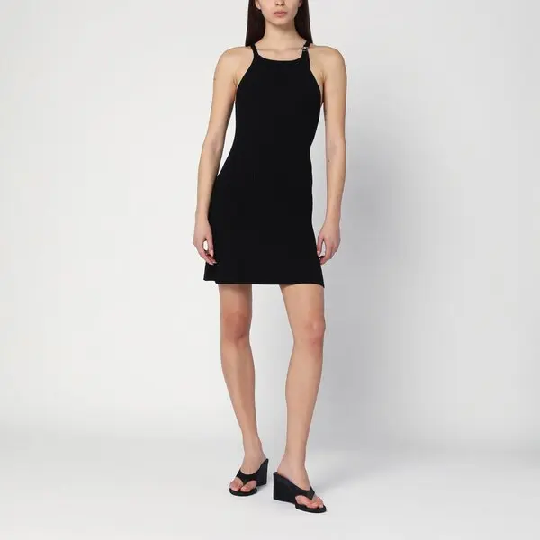 COURREGES Ribbed Mini Dress - Black