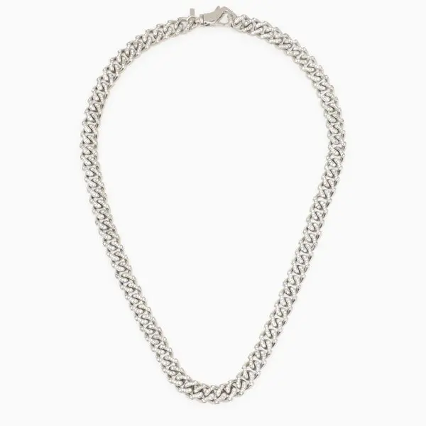 Emanuele Bicocchi 925 Sterling Silver Crystal Chain Necklace - Metal