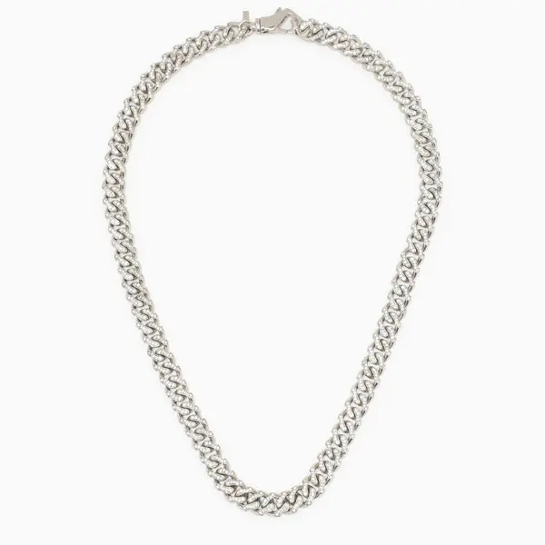 Emanuele Bicocchi 925 Sterling Silver Crystal Chain Necklace - Metal