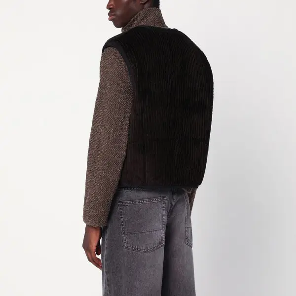 Our Legacy Ribbed Velvet Zip-up Waistcoat - Blue