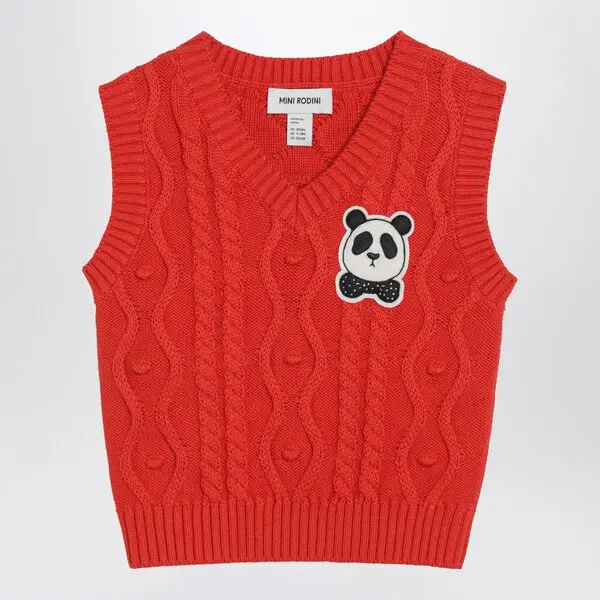 MINI RODINI Cable-knit Slipover - Purple