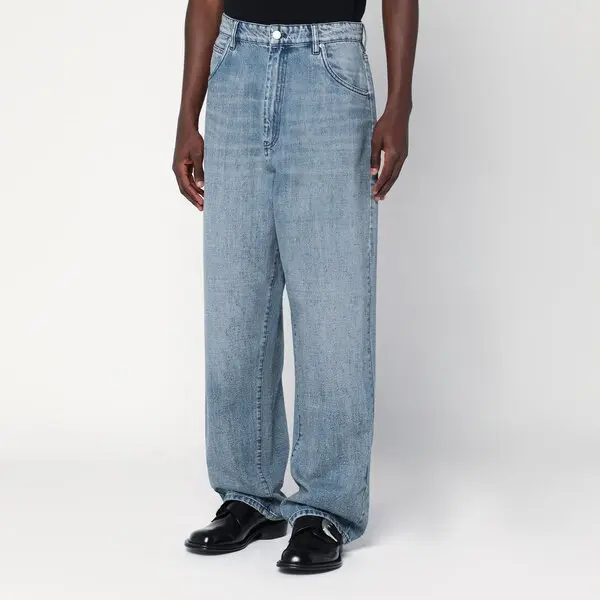 NAMACHEKO Wide-leg Jeans In Light-washed Denim - Light Blue
