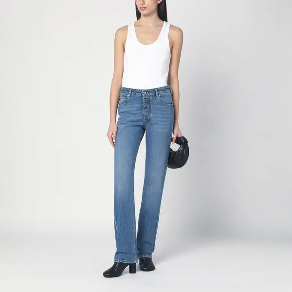 Bottega Veneta Jeans With Intrecciato Patch - Blue