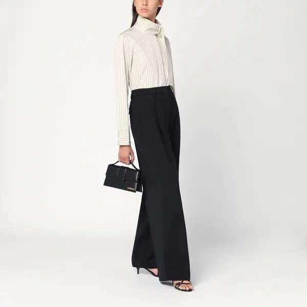 PATOU Striped Shirt With Scarf Collar - White