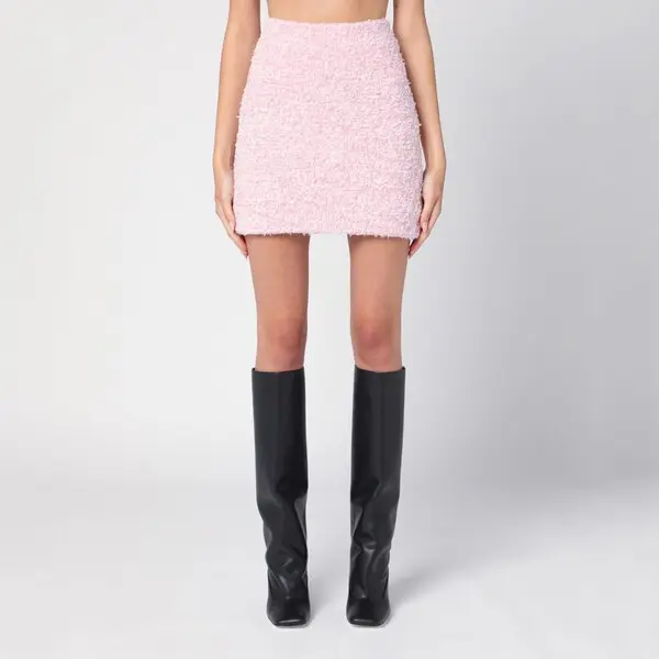Balenciaga Cotton-blend Tweed Knit Mini Skirt - Pink