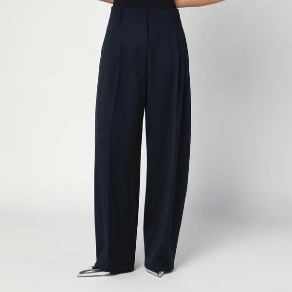 Alexander McQueen Wide Leg Wool Trousers