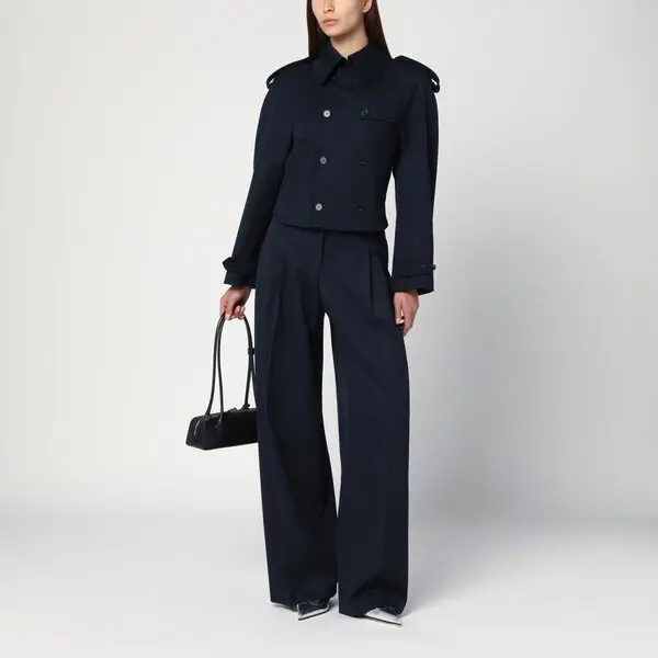 Alexander McQueen Wide Leg Wool Trousers