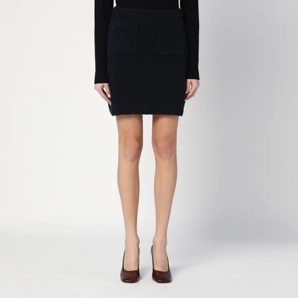 Bottega Veneta Bouclé Wool Blend Mini Skirt - Blue