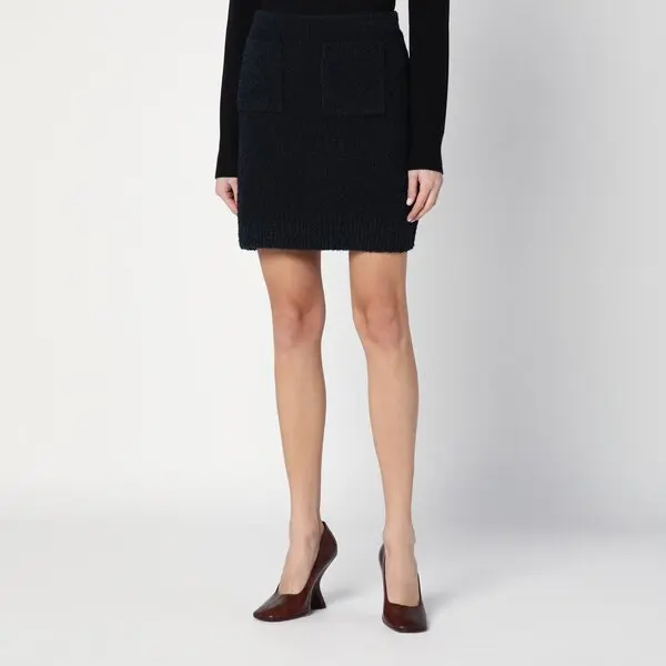 Bottega Veneta Bouclé Wool Blend Mini Skirt - Blue