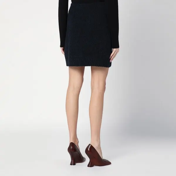 Bottega Veneta Bouclé Wool Blend Mini Skirt - Blue