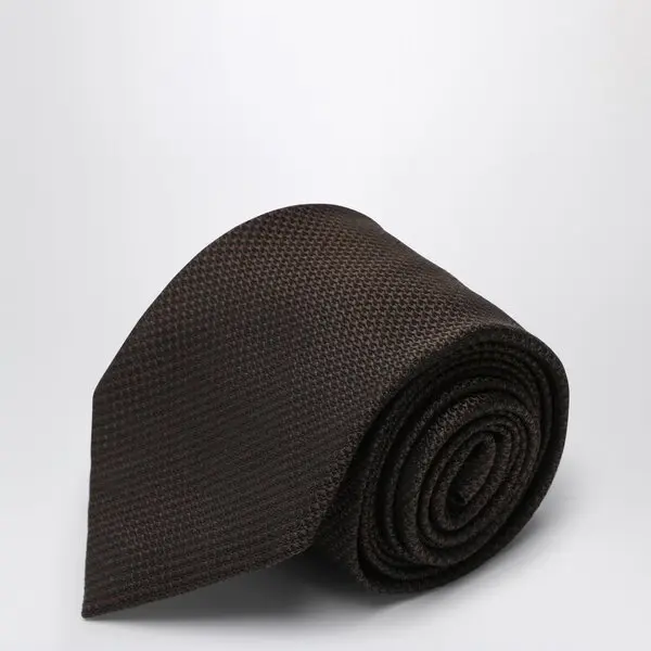 Destin Silk Neck Tie - Brown