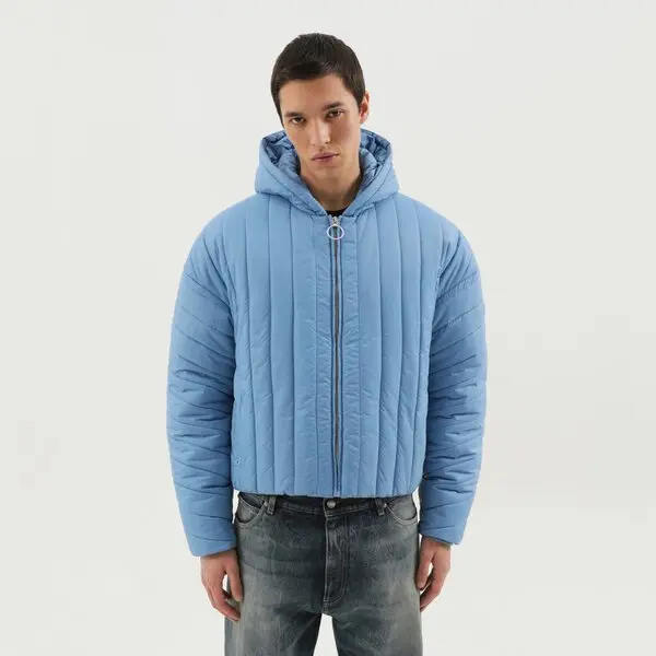 1989 STUDIO Quilted Cropped Down Jacket - Light Blue