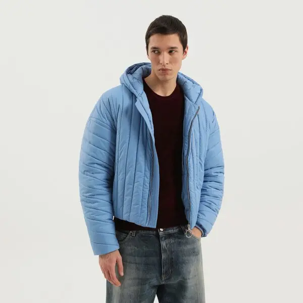 1989 STUDIO Quilted Cropped Down Jacket - Light Blue