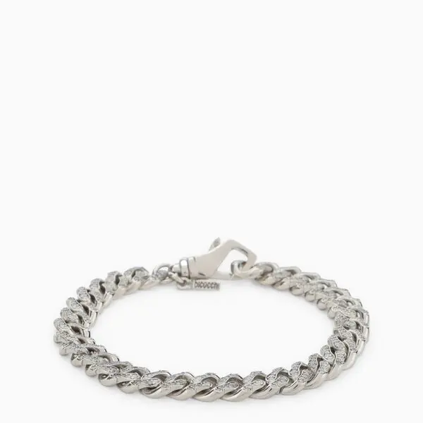 Emanuele Bicocchi Sterling Silver Crystal Chain Bracelet - Metal