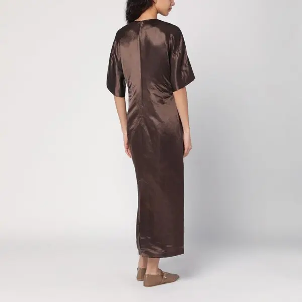 Loulou De Saison Linen And Silk Long Dress - Brown
