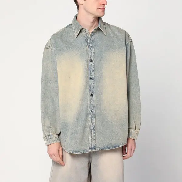 NEW AMSTERDAM SURF ASSOCIATION Faded Denim Shirt - Beige