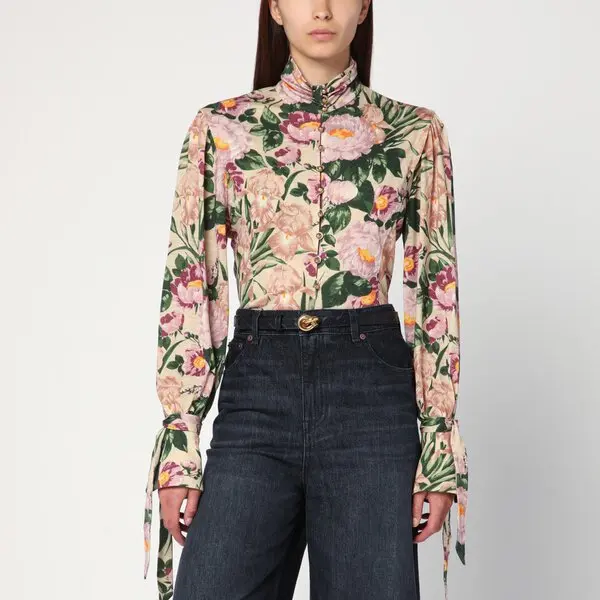 Chloé Floral Print Jersey Wool Sweater