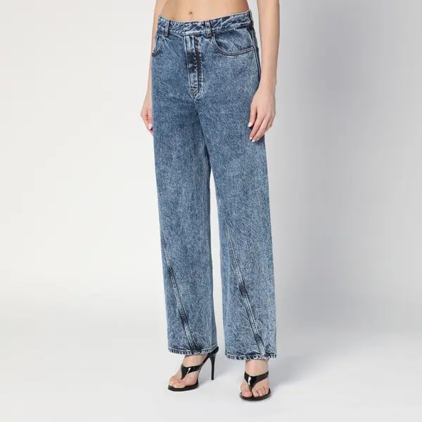 Alaïa Twisted Stonewashed Denim Jeans