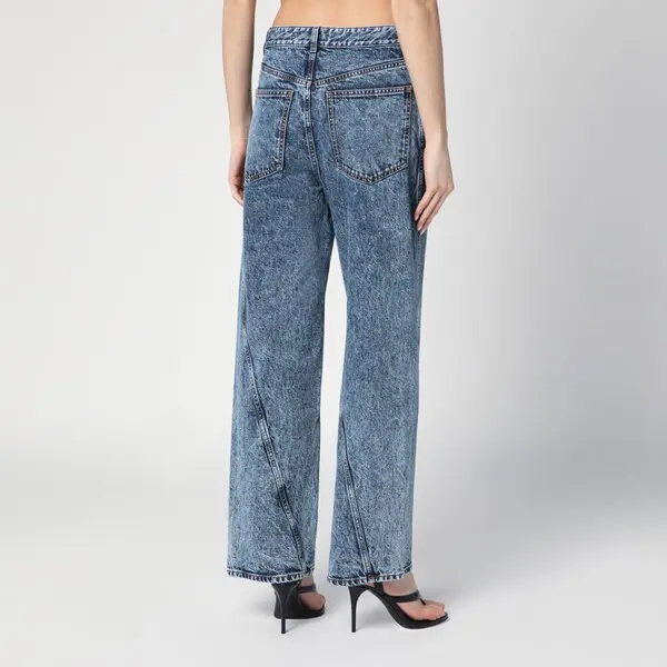 Alaïa Twisted Stonewashed Denim Jeans