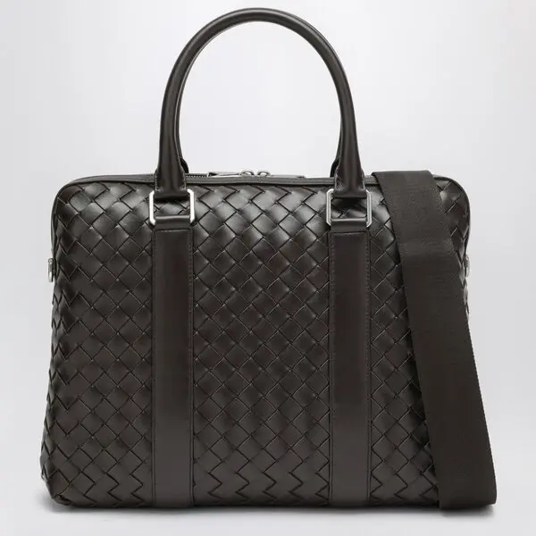 Bottega Veneta Intrecciato Small Business Bag - Brown