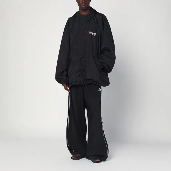 Balenciaga Political Campaign Hooded Jacket - Black | Editorialist