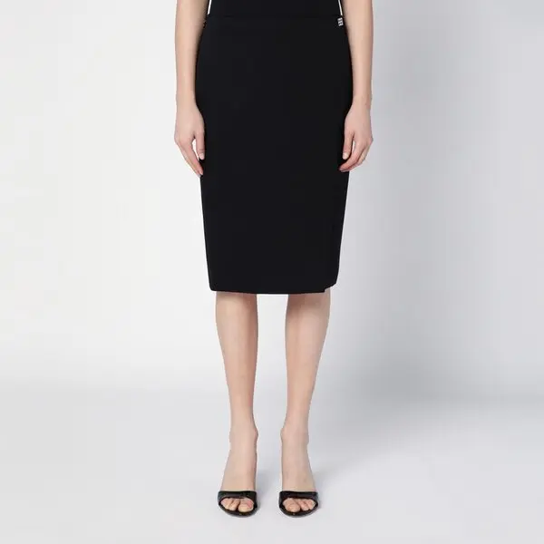Givenchy Wool Midi Skirt With Metal Button