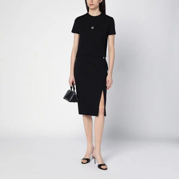 Givenchy Wool Midi Skirt With Metal Button