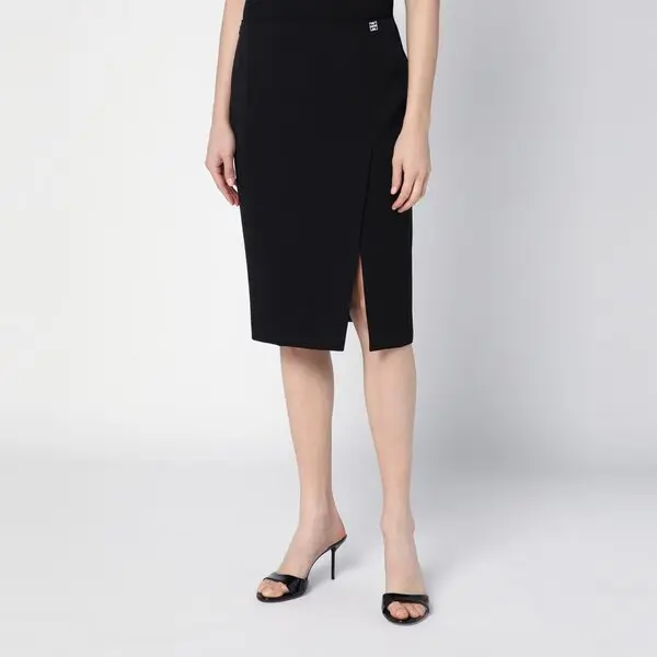 Givenchy Wool Midi Skirt With Metal Button