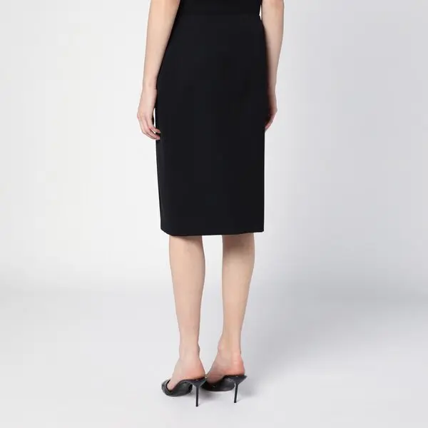 Givenchy Wool Midi Skirt With Metal Button