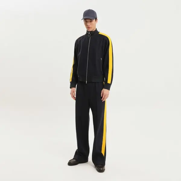 1989 STUDIO Wool Jacket With Striped Detail - Blue