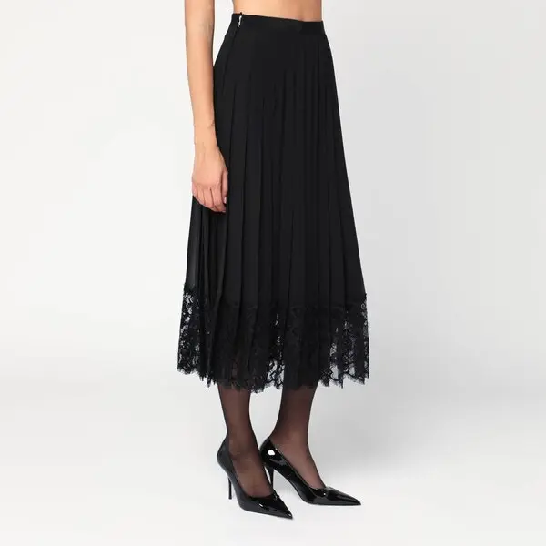 Dolce & Gabbana Midi Skirt In Chiffon And Lace
