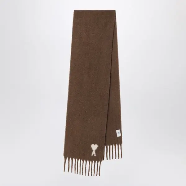 Ami Hazelnut De Coeur Scarf - Brown