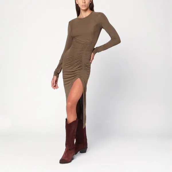 Isabel Marant Jelina Draped Jersey Dress - Green | Editorialist