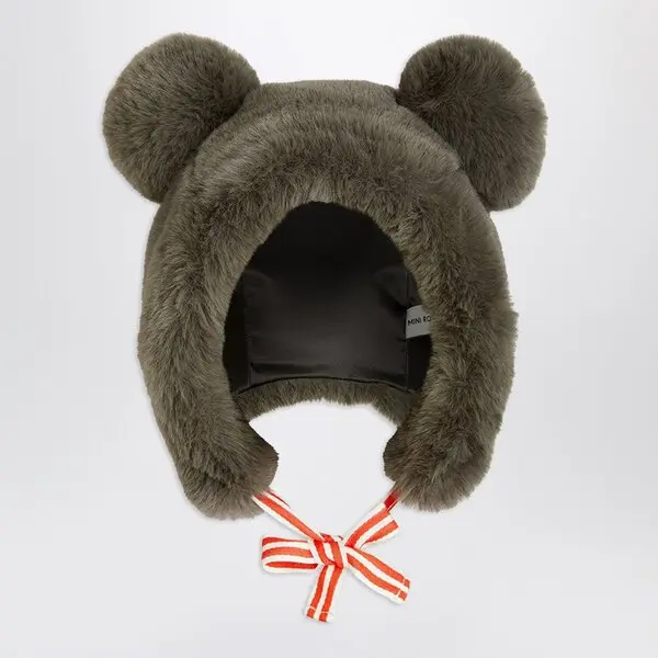 MINI RODINI Faux Fur Ear Trapper Hat - Grey