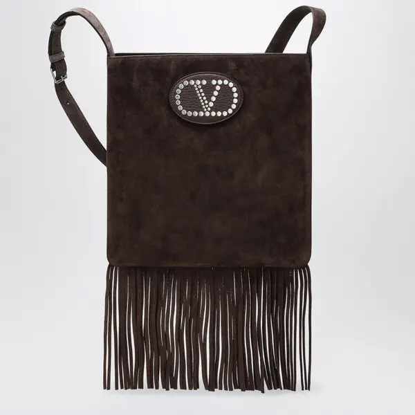 Valentino Garavani Nellcôte Suede Shoulder Bag - Brown